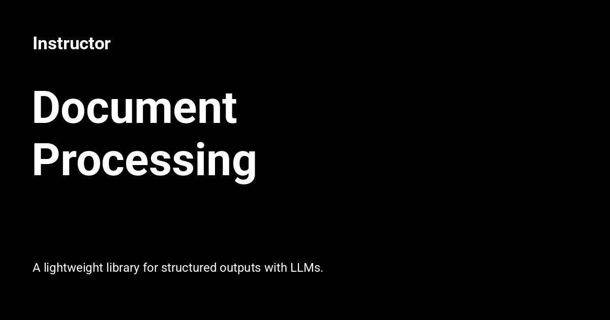 Document Processing - Instructor