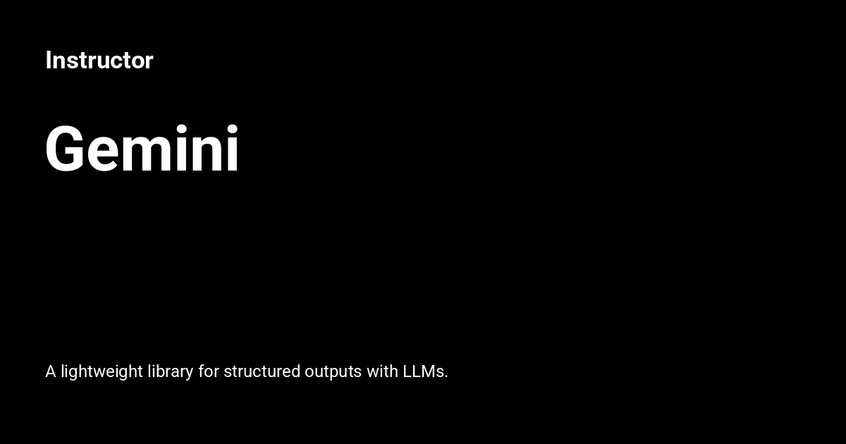 Gemini - Instructor